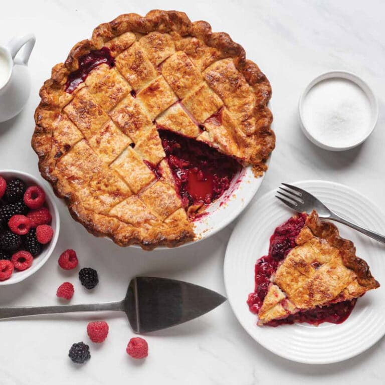 RASPBERRY BLACKBERRY LATTICE-CRUST PIE